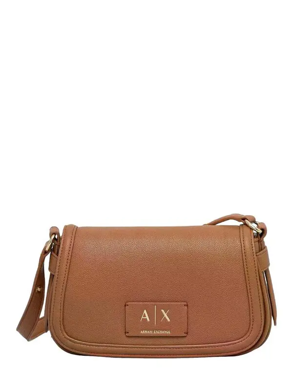 Armani Exchange Logo Plaque Satchel - Brown