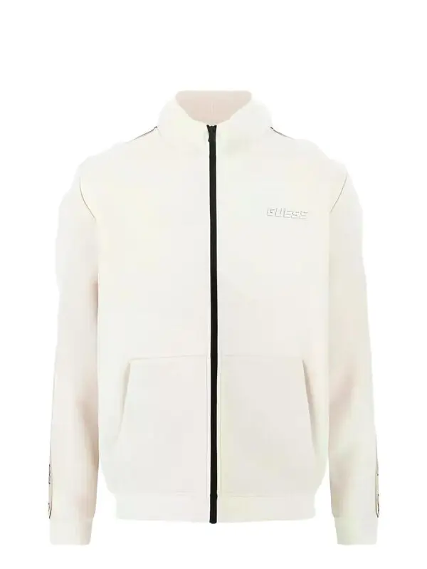 Guess Logo Tape Zip Up Sweatshirt - Neutrals