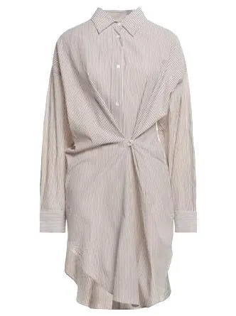 MARANT ETOILE Midi Shirt Dress With Stripes - Beige