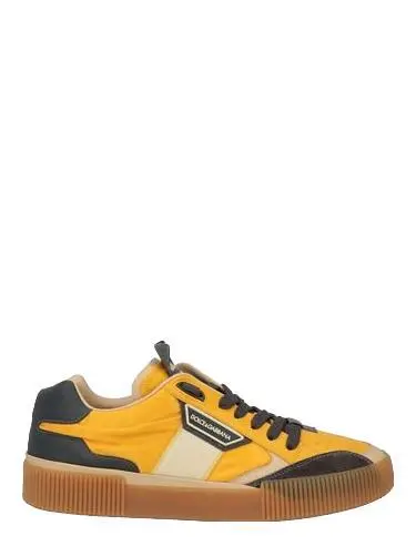 Dolce & Gabbana Leather And Textile Fiber Sneakers - Yellow