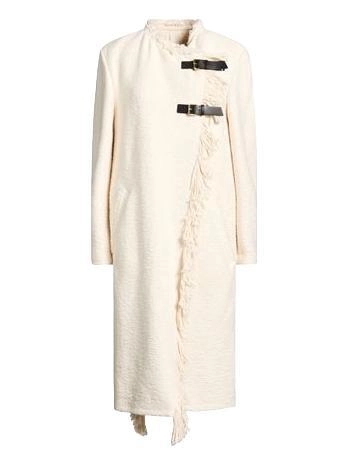 Isabel Marant Étoile Single-breasted Coat With Buckle Detail And Fringe - Ivory
