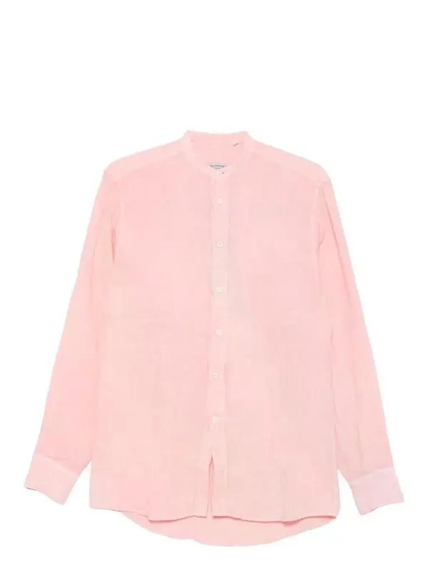 DANIELE ALESSANDRINI Band-collar Long-sleeve Shirt - Pink