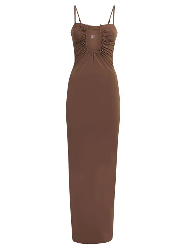 Christopher Esber Arched Maxi Dress With Plunging Neckline - Brown