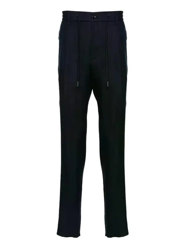 Tagliatore Pleated Drawstring Trousers - Blue