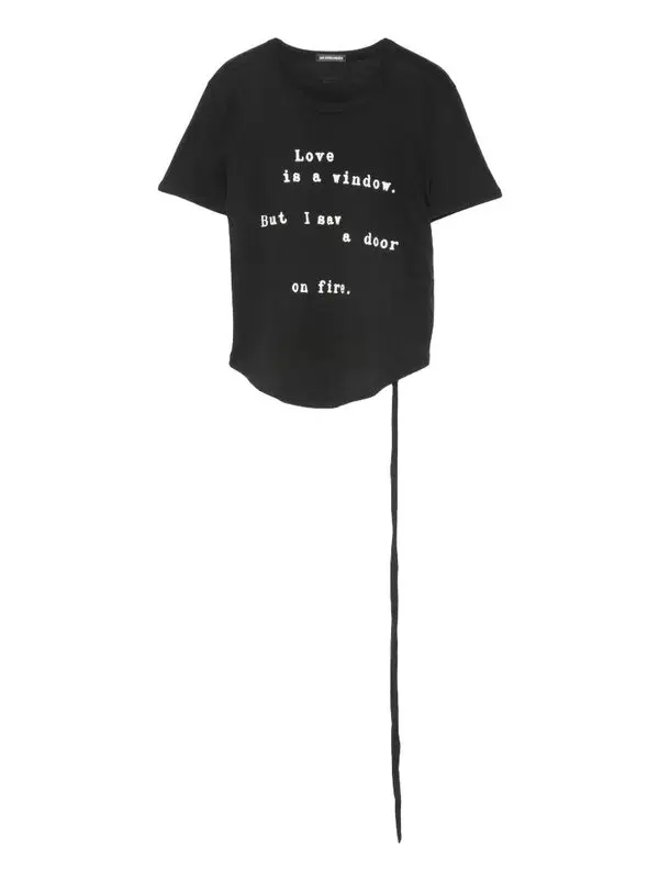 ANN DEMEULEMEESTER Slogan Print T-shirt - Black