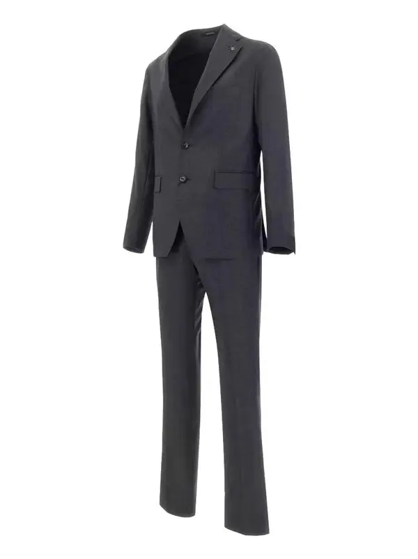 Tagliatore Peak-lapel Wool Suit - Grey