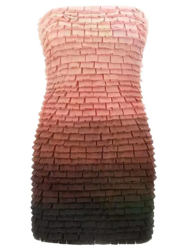 Elisabetta Franchi Ruffled Organza Mini Dress - Pink