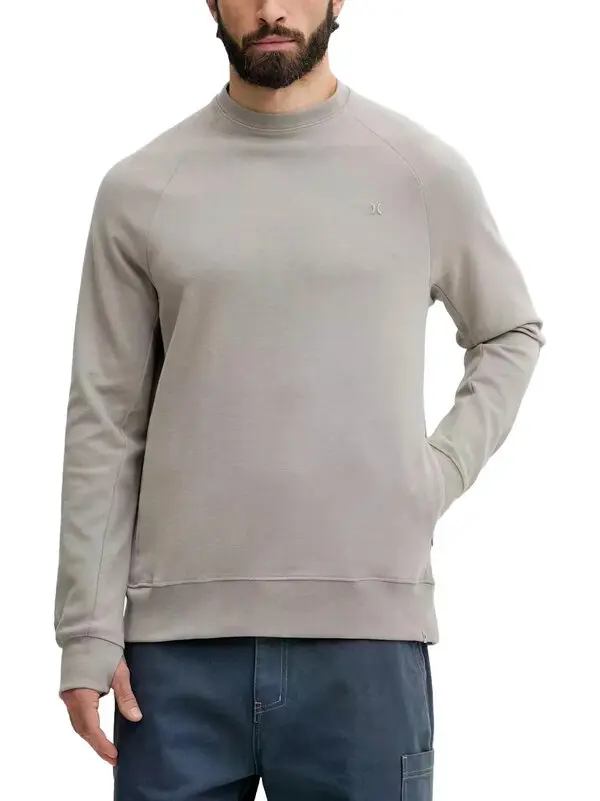 Hurley Raglan Sleeve Logo Embroidered Sweatshirt - Grey