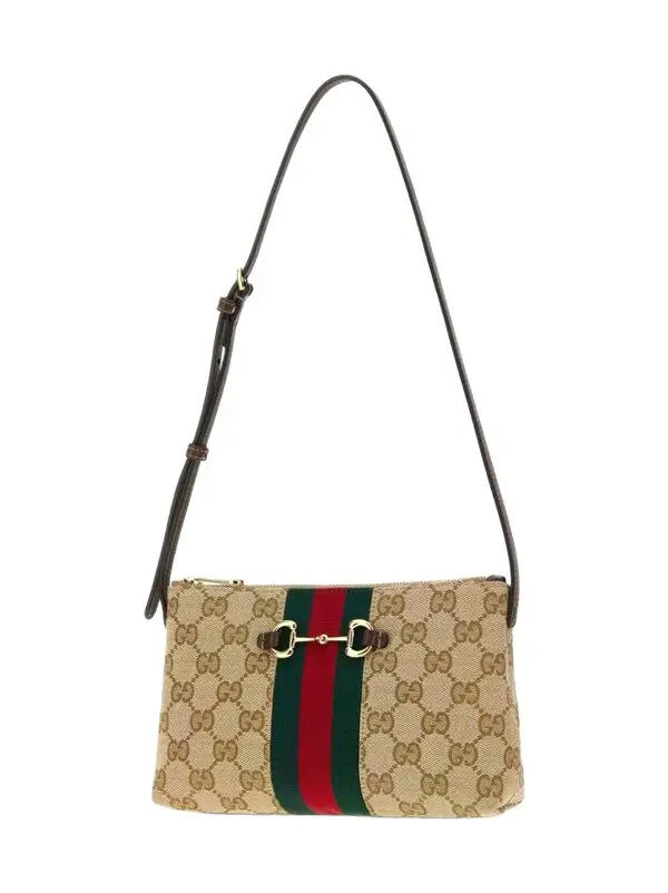 Gucci Shoulder Bag With Horsebit Detail - Neutrals