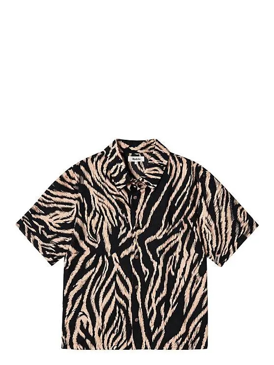 RO&ZO Zebra-print Short-sleeve Woven Shirt - Multi