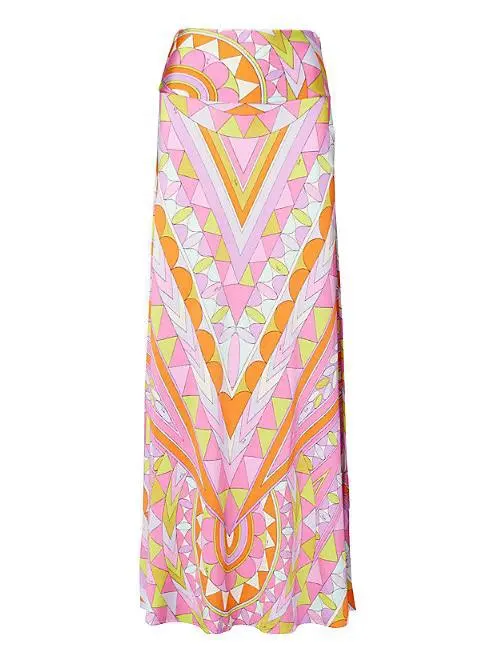 Emilio Pucci Printed Satin-jersey Maxi Skirt - Multicolor