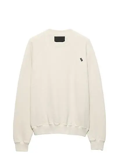 Prada Crewneck Cotton-jersey Sweatshirt - Neutral