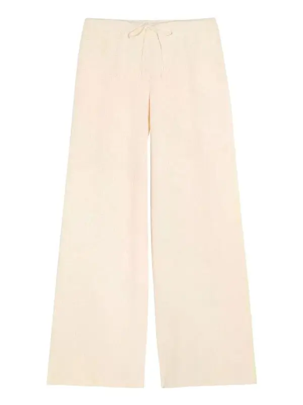 Suzie Kondi Drawstring Wide-leg Cotton Trousers - Neutrals