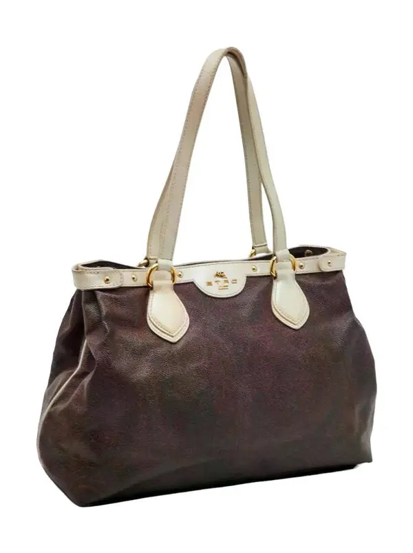 Etro Paisley-print Leather Tote Bag - Brown