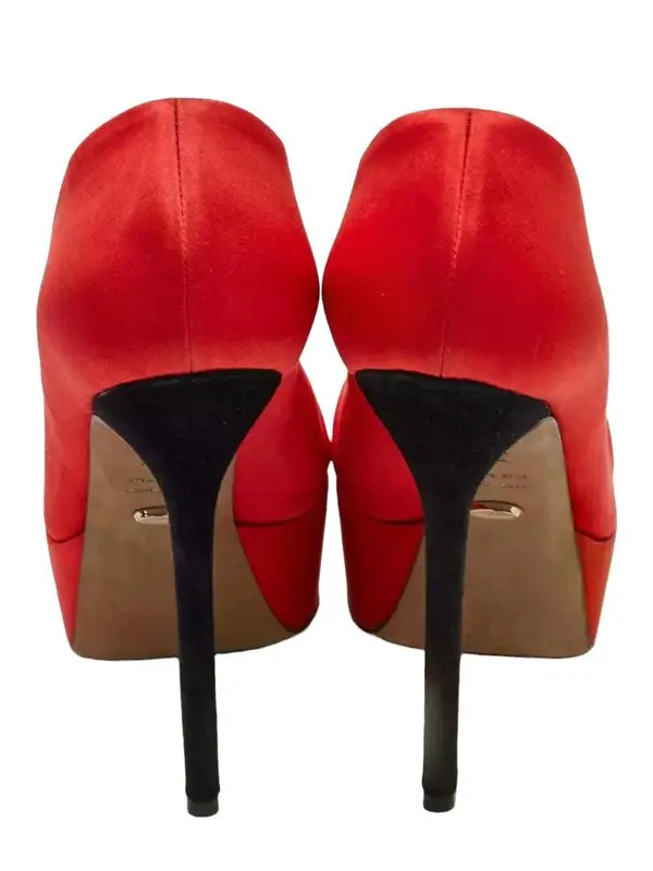 SERGIO ROSSI Knot Peep-toe Pumps - Red
