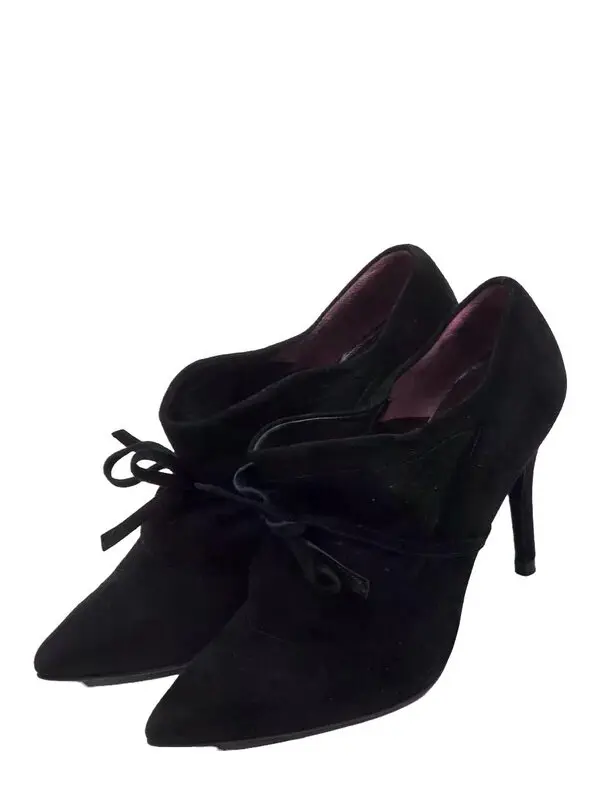 STUART WEITZMAN Bow Detail Stiletto Heel Ankle Boots - Black