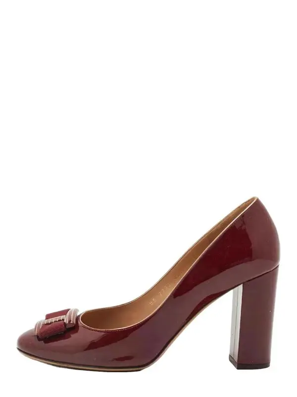 FERRAGAMO Burgundy Patent Leather Pumps - Red