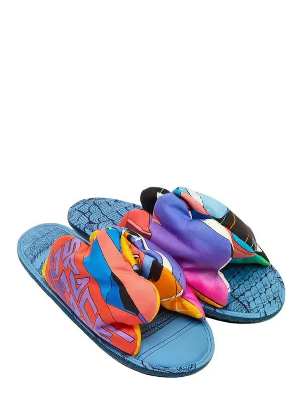 Hermès Space Derby Printed Slippers - Blue