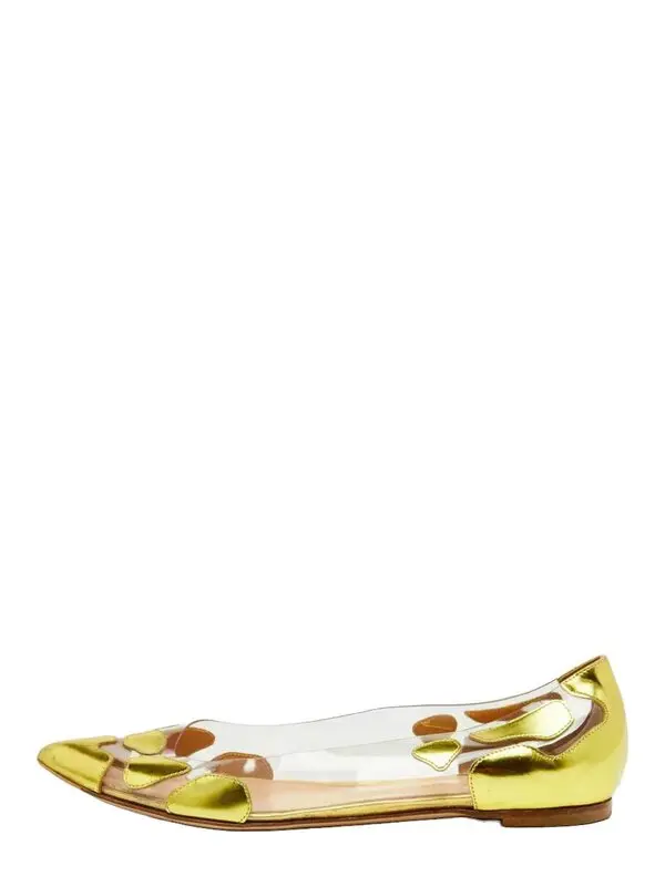 GIANVITO ROSSI Plexi Ballet Flats - Gold