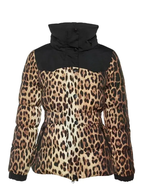 Moschino Leopard Print Down Jacket - Neutrals
