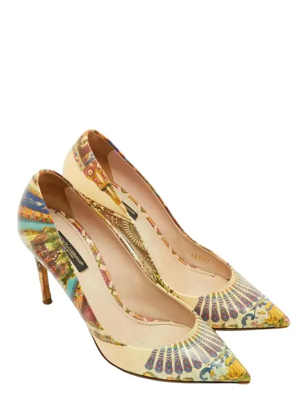 Dolce & Gabbana Printed Patent Leather Pumps - Neutrals