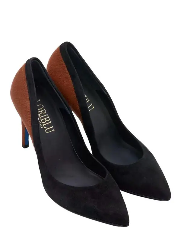 LORIBLU Pointed Toe Stiletto Pumps - Black