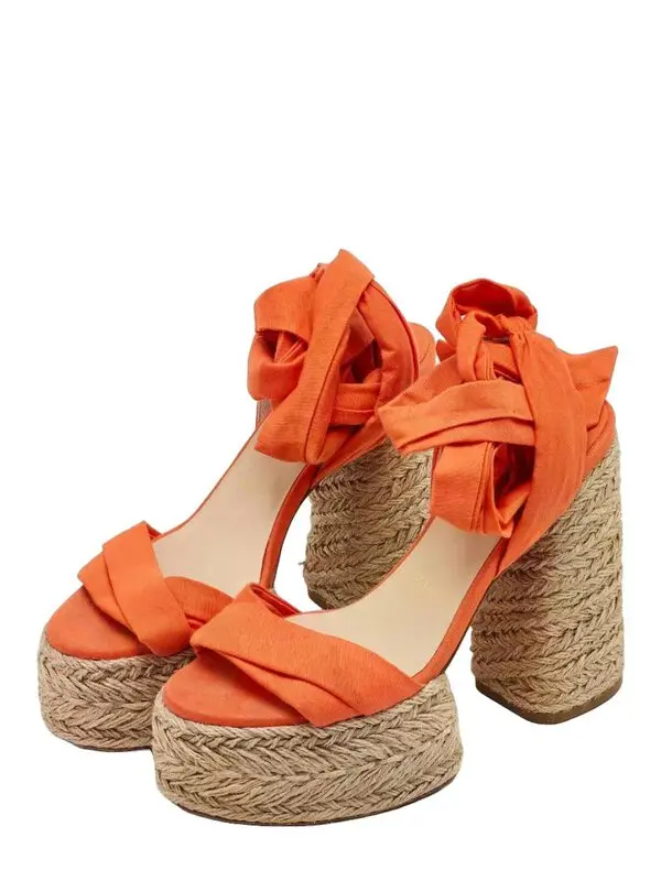 CHRISTIAN LOUBOUTIN Mariza Du Désert Platform Espadrilles - Orange