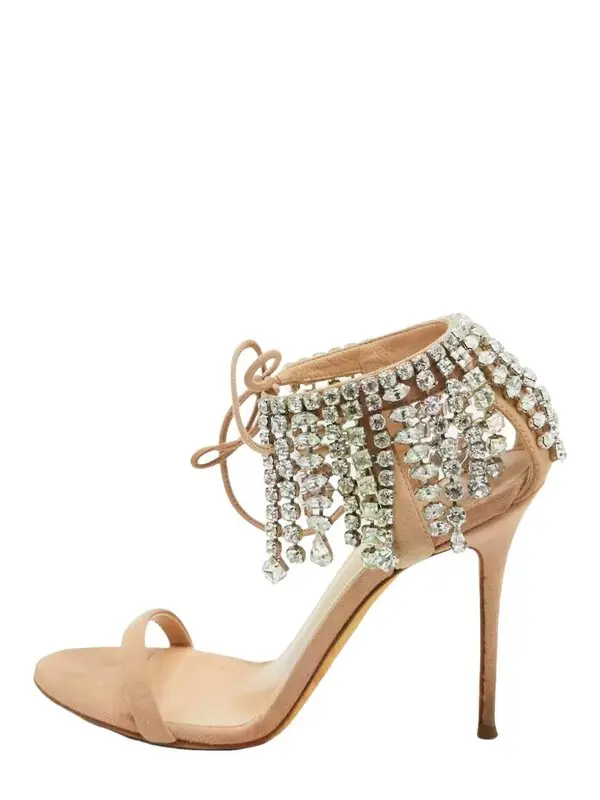 GIUSEPPE ZANOTTI Carrie Crystal-embellished Ankle-strap Sandals - Neutrals
