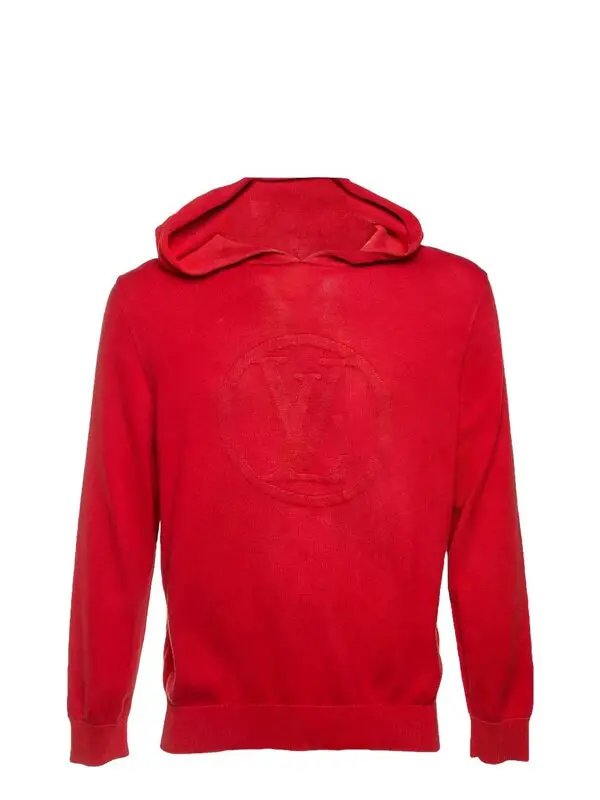 LOUIS VUITTON Logo-print Knit Hoodie - Red
