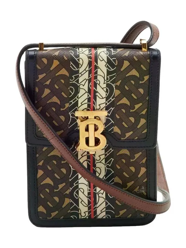 Burberry Logo Pattern Crossbody Bag - Brown