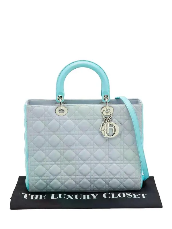Dior Lady Cannage Tote Bag - Grey