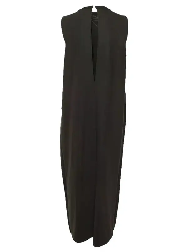 Neil Barrett Crepe Pleated Sleeveless Maxi Dress - Black