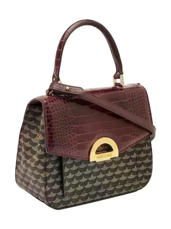 FAURÉ LE PAGE Burgundy Scale Motif Satchel Bag - Red