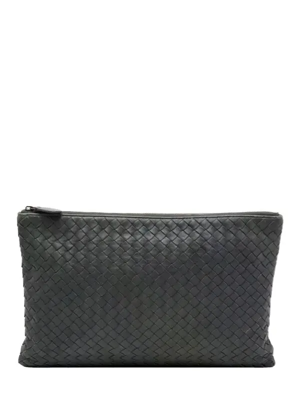 Bottega Veneta Intrecciato Clutch Bag - Grey
