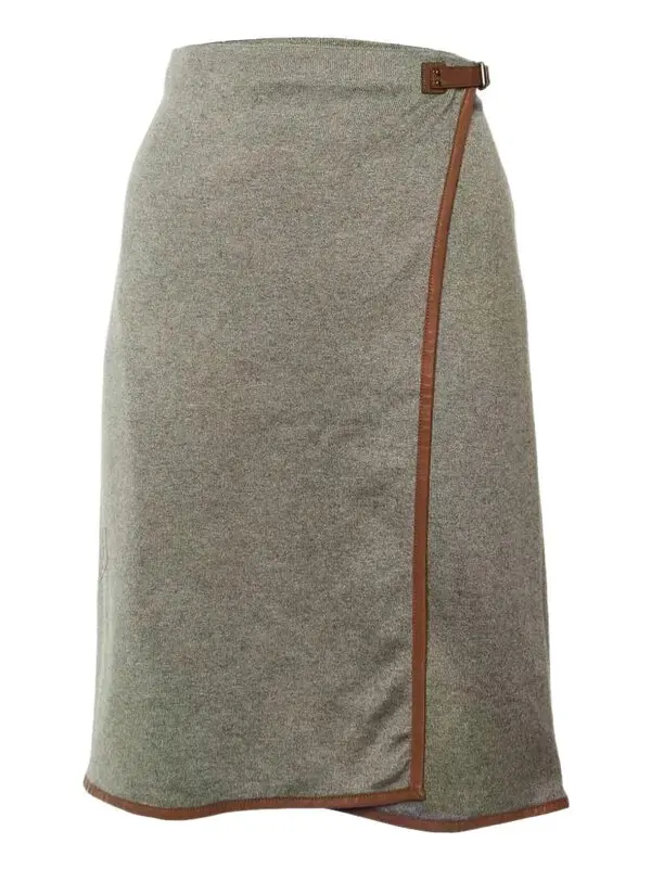 Polo Ralph Lauren Knitted Wrap Midi Skirt - Grey