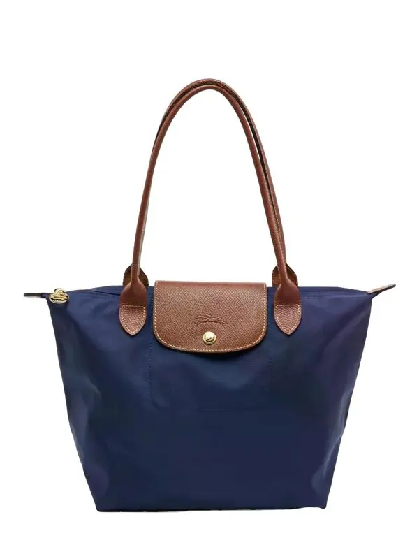 Longchamp Le Pliage Leather Flap Tote Bag - Blue