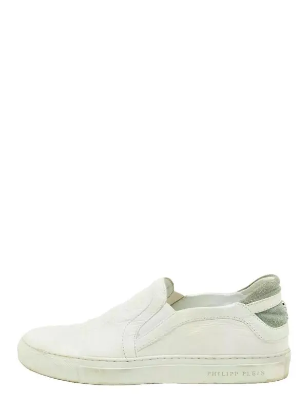Philipp Plein Skull Embossed Slip-on Sneakers - White