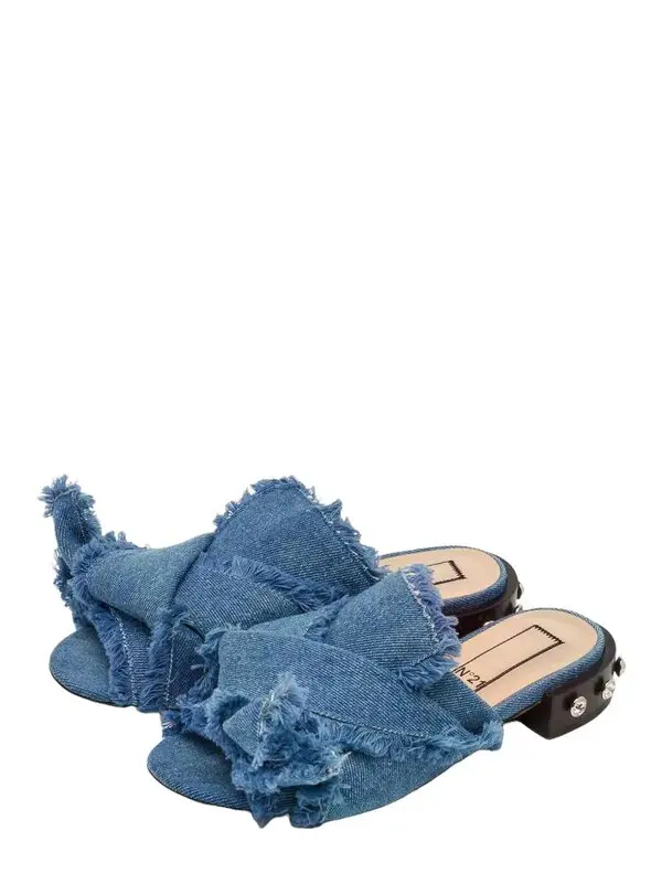 N°21 Knot Frayed-edge Sandals - Blue