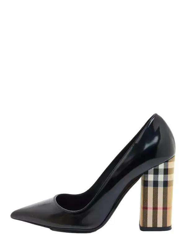 Burberry Block-heel Check Pumps - Black