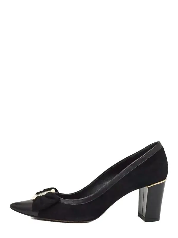 Carolina Herrera Suede Heeled Pumps - Black