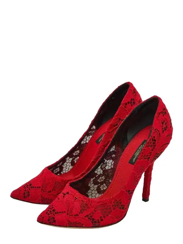 Dolce & Gabbana Bellucci Lace Pumps - Red