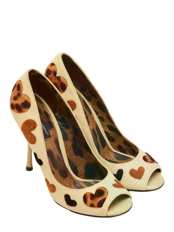 Dolce & Gabbana Suede Heart Pumps - Neutrals