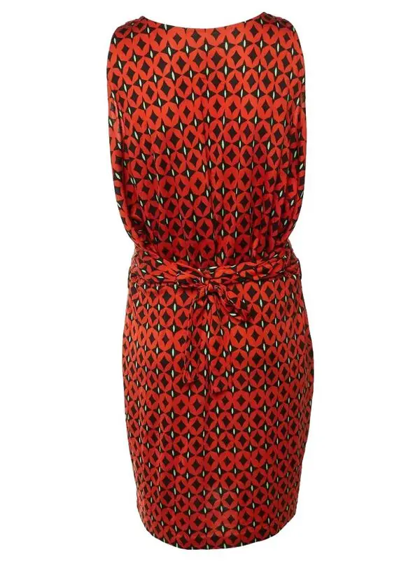 Diane Von Furstenberg Geometric Print Silk Dress - Red