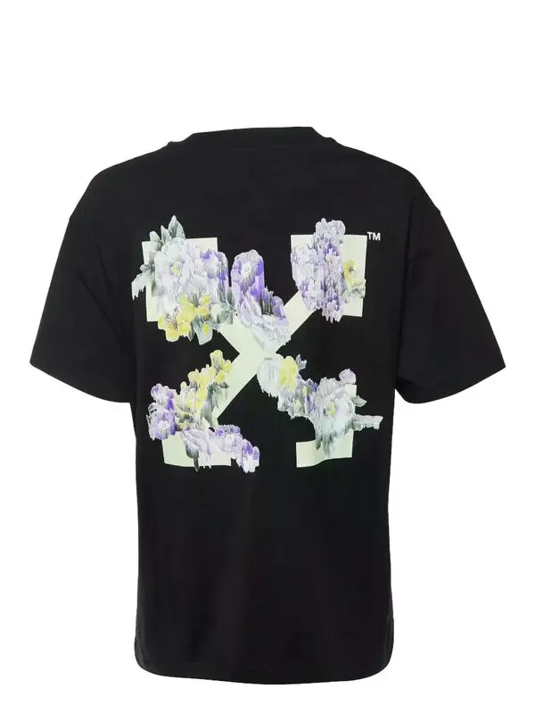 Off-White Floral Print T-shirt - Black