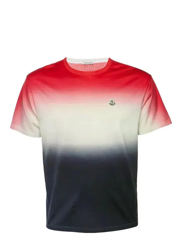 Moncler Crew-neck Short-sleeve Cotton T-shirt - Red