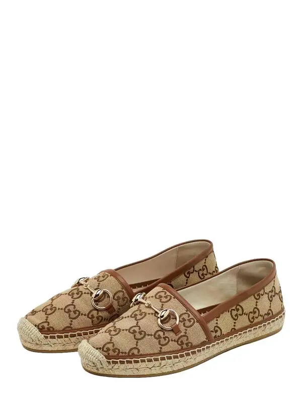 Gucci Horsebit Gg Canvas Espadrilles - Neutrals