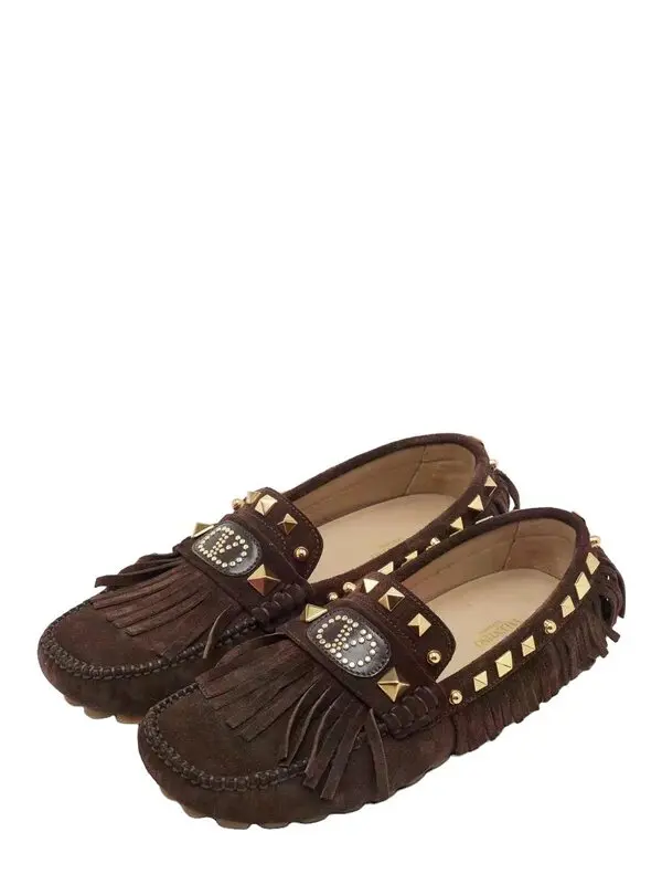Valentino Garavani Rockstud Vlogo Loafers - Brown