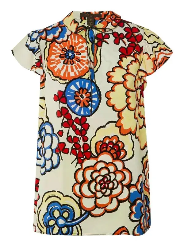LOUIS VUITTON Floral Print Top - Neutrals