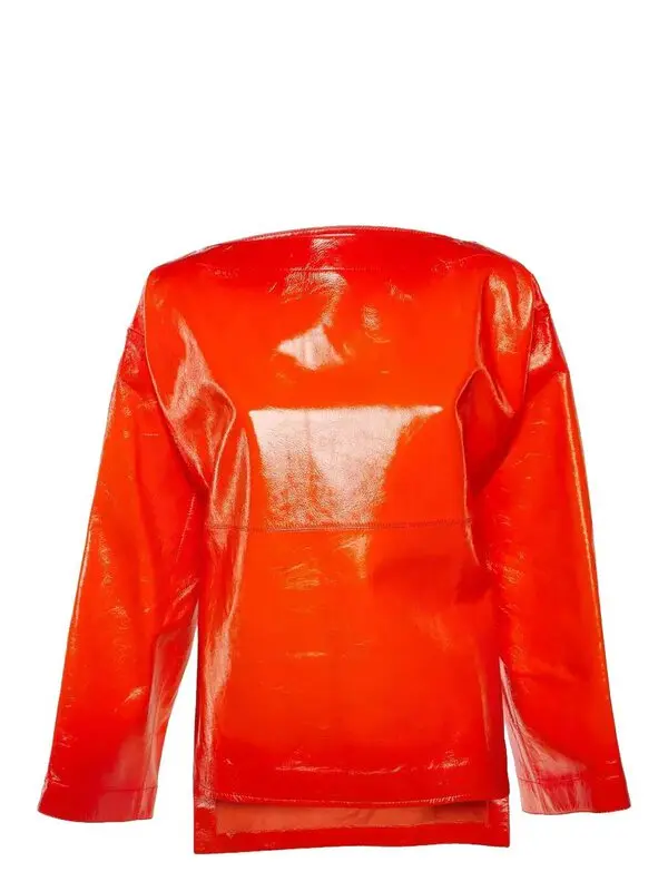 Bottega Veneta Side-tie Leather Blouse - Orange