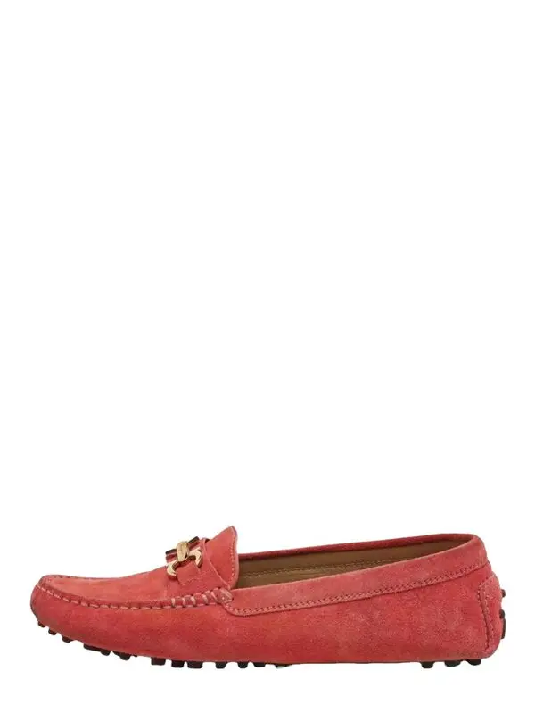 FERRAGAMO Gancini Suede Loafers - Red